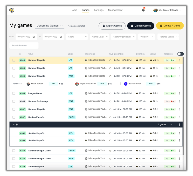 Refr Sports | Referee Management & Assigning Software